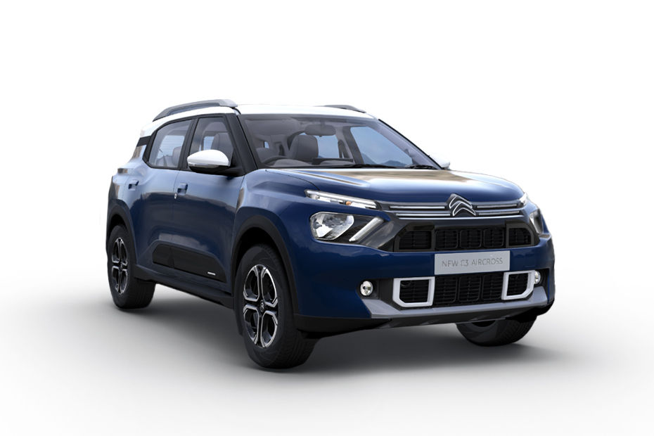 Citroen Aircross Cosmo Blue With Polar White Colour