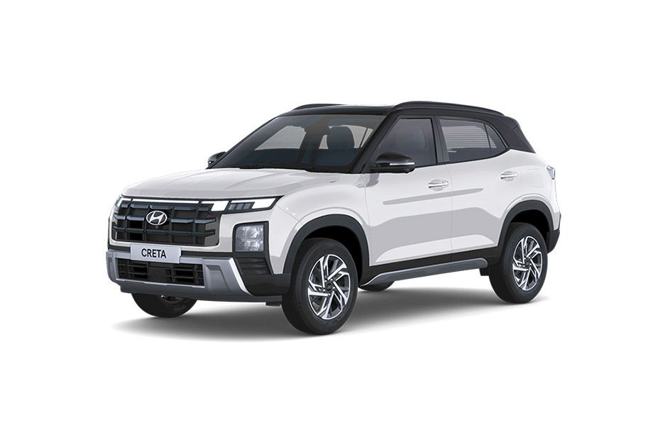 Hyundai Creta Atlas White With Abyss Black Colour