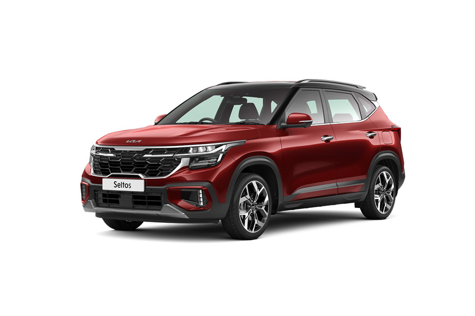 Kia Seltos Intense Red With Aurora Black Pearl Colour