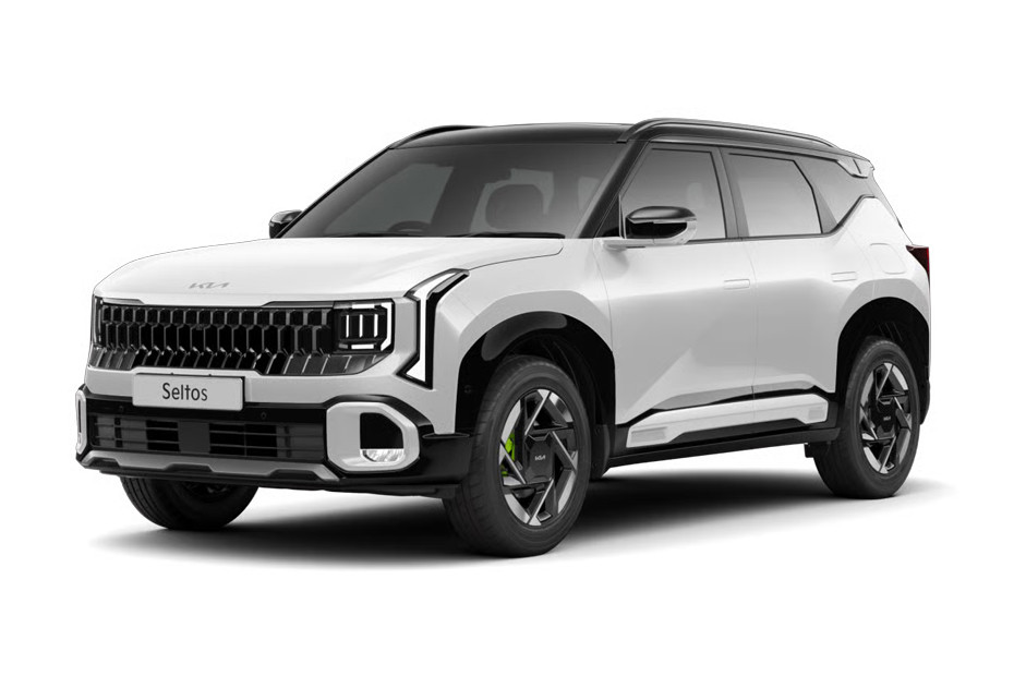 Kia Seltos Glacier White Pearl With Aurora Black Colour